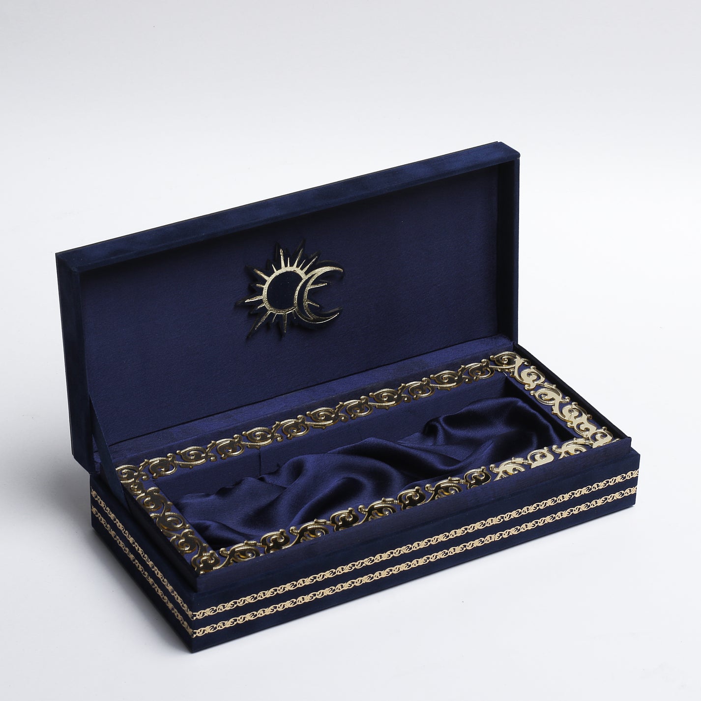 Regal Navy Blue Scroll Invitation – Upani