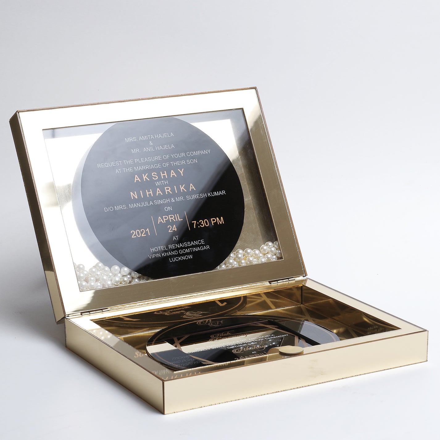 Acrylic Mirror Wedding Invitation Box – Upani