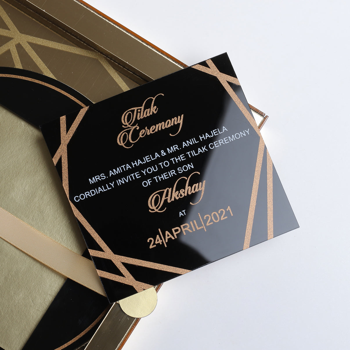 Acrylic Mirror Wedding Invitation Box – Upani