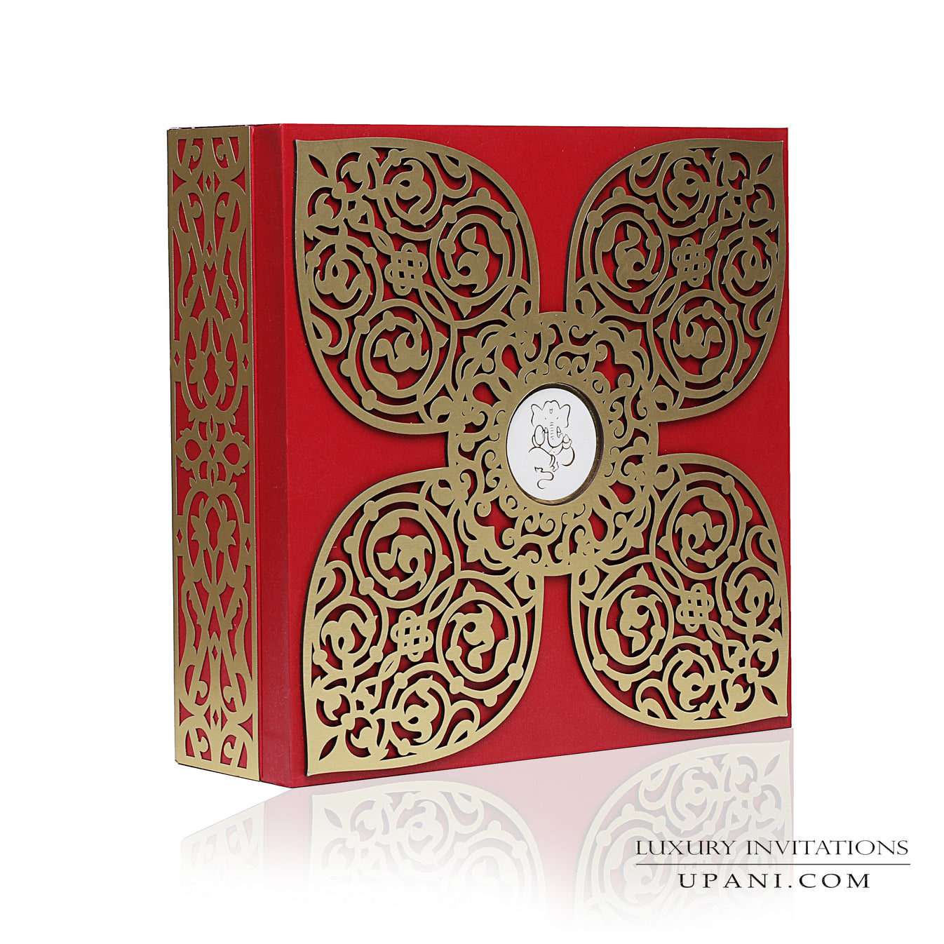 Red Laser Cut Wedding Invitation Box – Upani